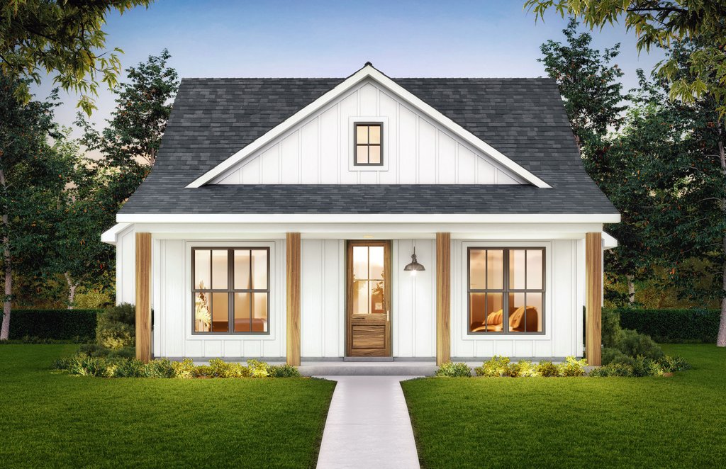House Plan of the Week: 2-Bed, 2-Bath Farmhouse for a Narrow Lot ...