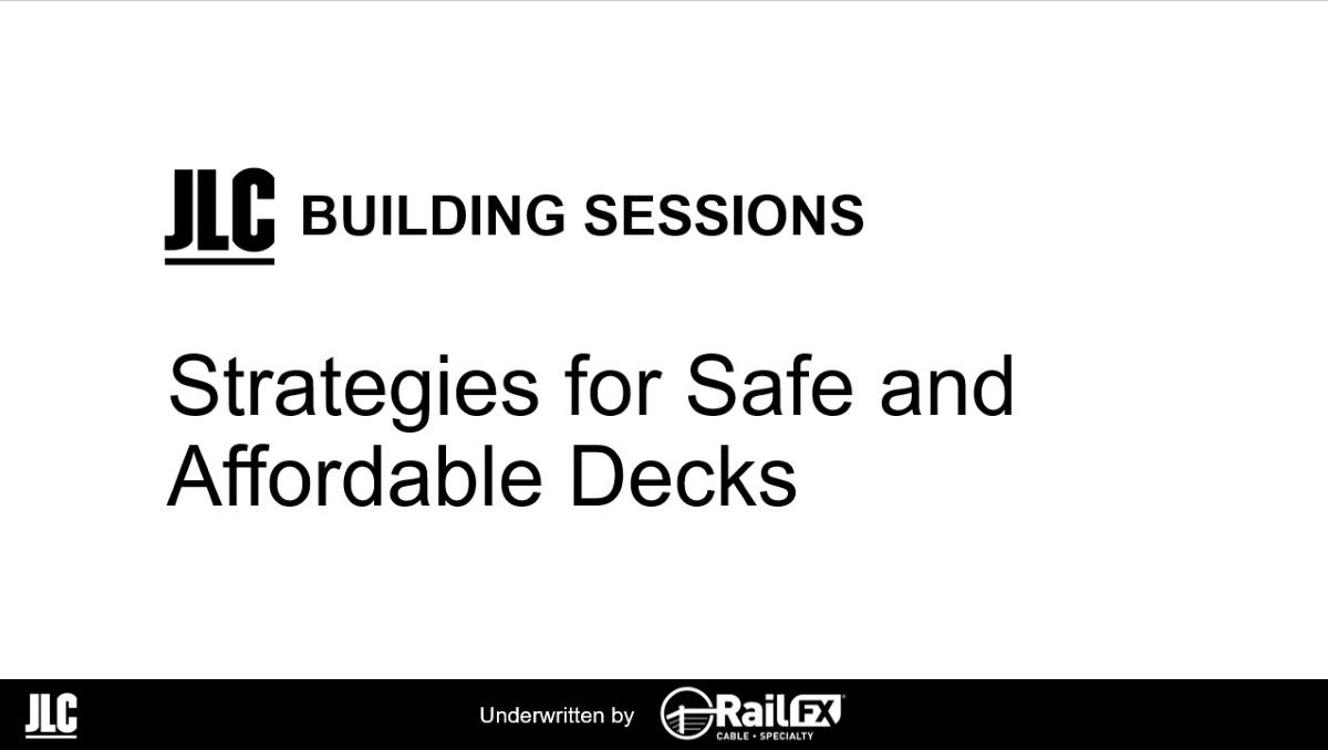 Strategies for Safe and Affordable Decks | JLC Online