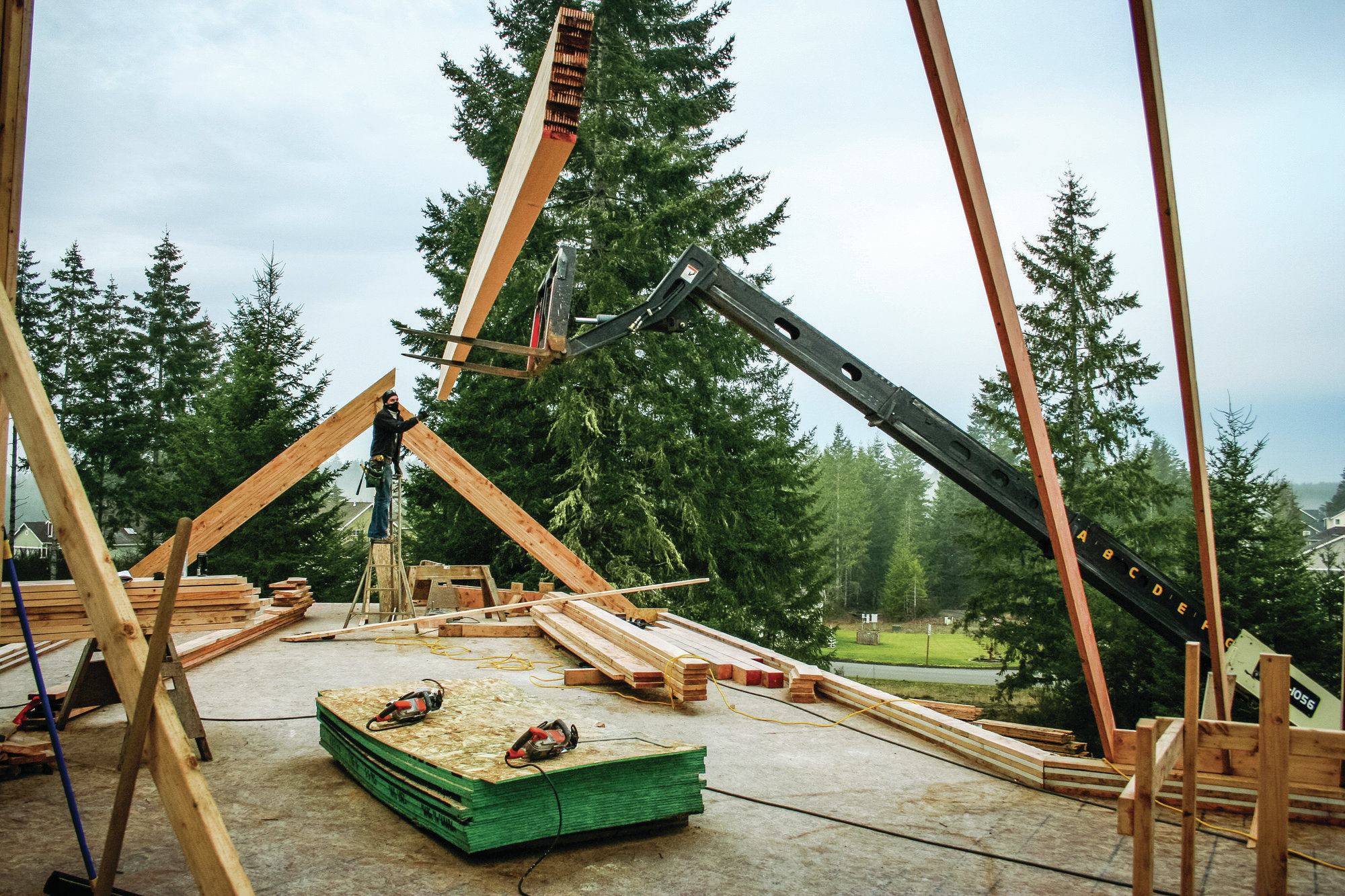 Safely Moving a Large Beam With a Forklift | JLC Online