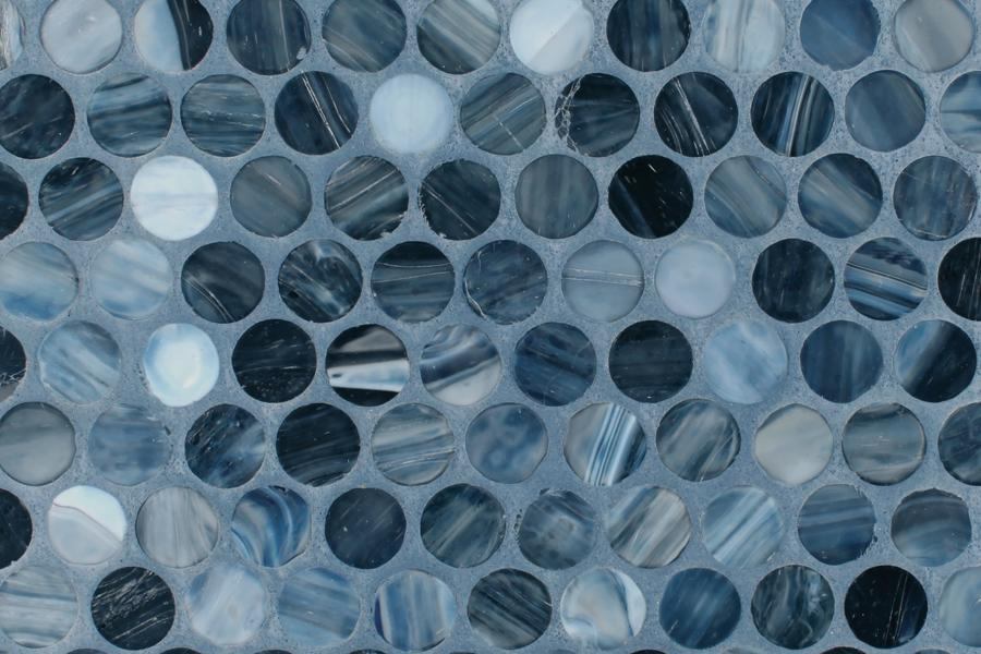 Stone & Pewter Accents Marbleized Penny Rounds | Architect Magazine