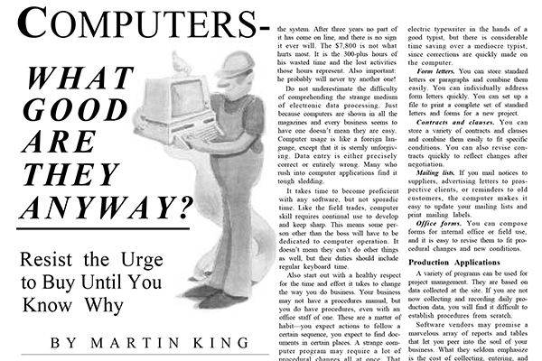 Computers: What Good Are They Anyway? | JLC Online