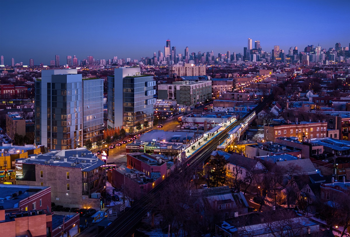 Five-Pipe 'Umbilical Cord' Connects Two Mid-Rise Chicago Structures ...