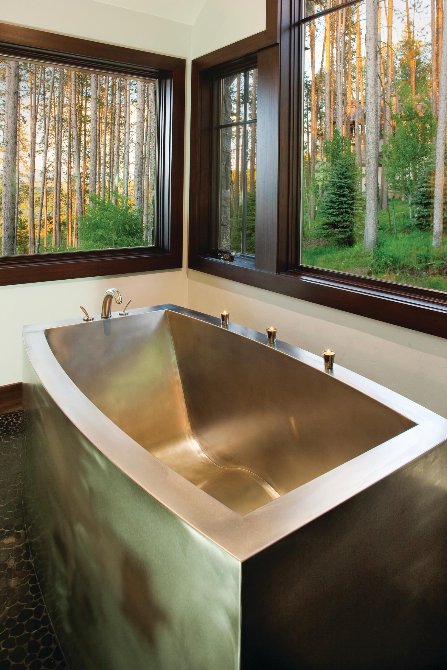 Stainless Steel Contemporary Oval Bath by Diamond Spas | Builder Magazine