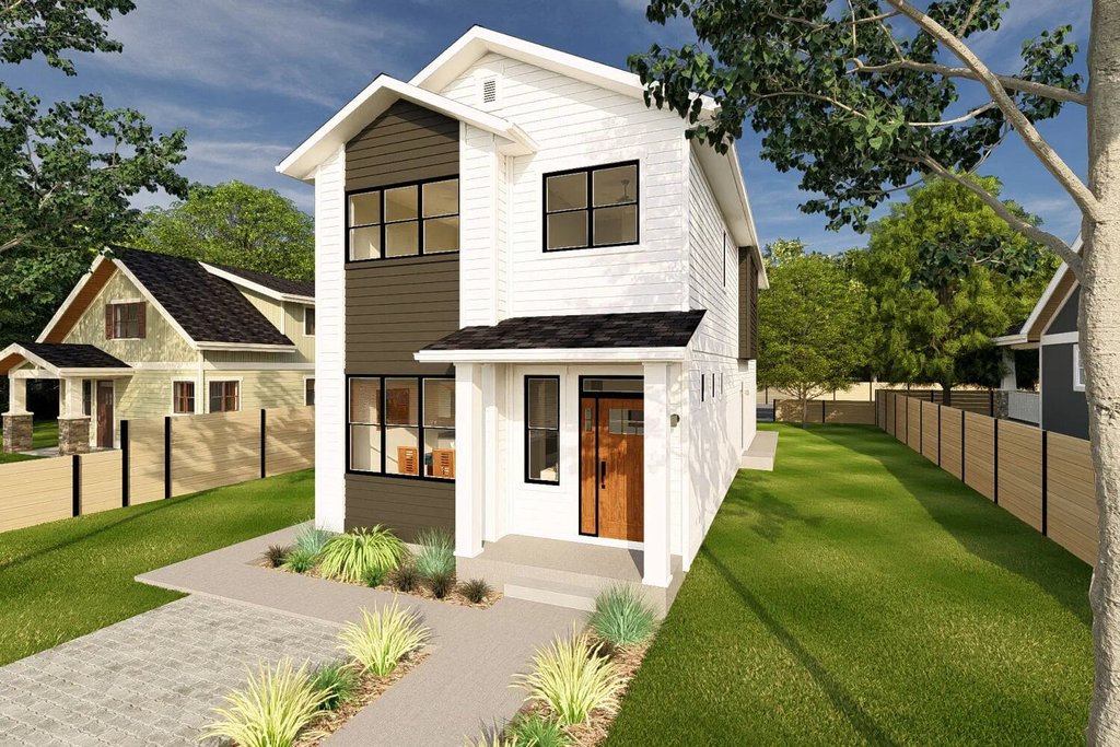 House Plan of the Week: Modern Duplex for a Narrow Lot | Builder Magazine