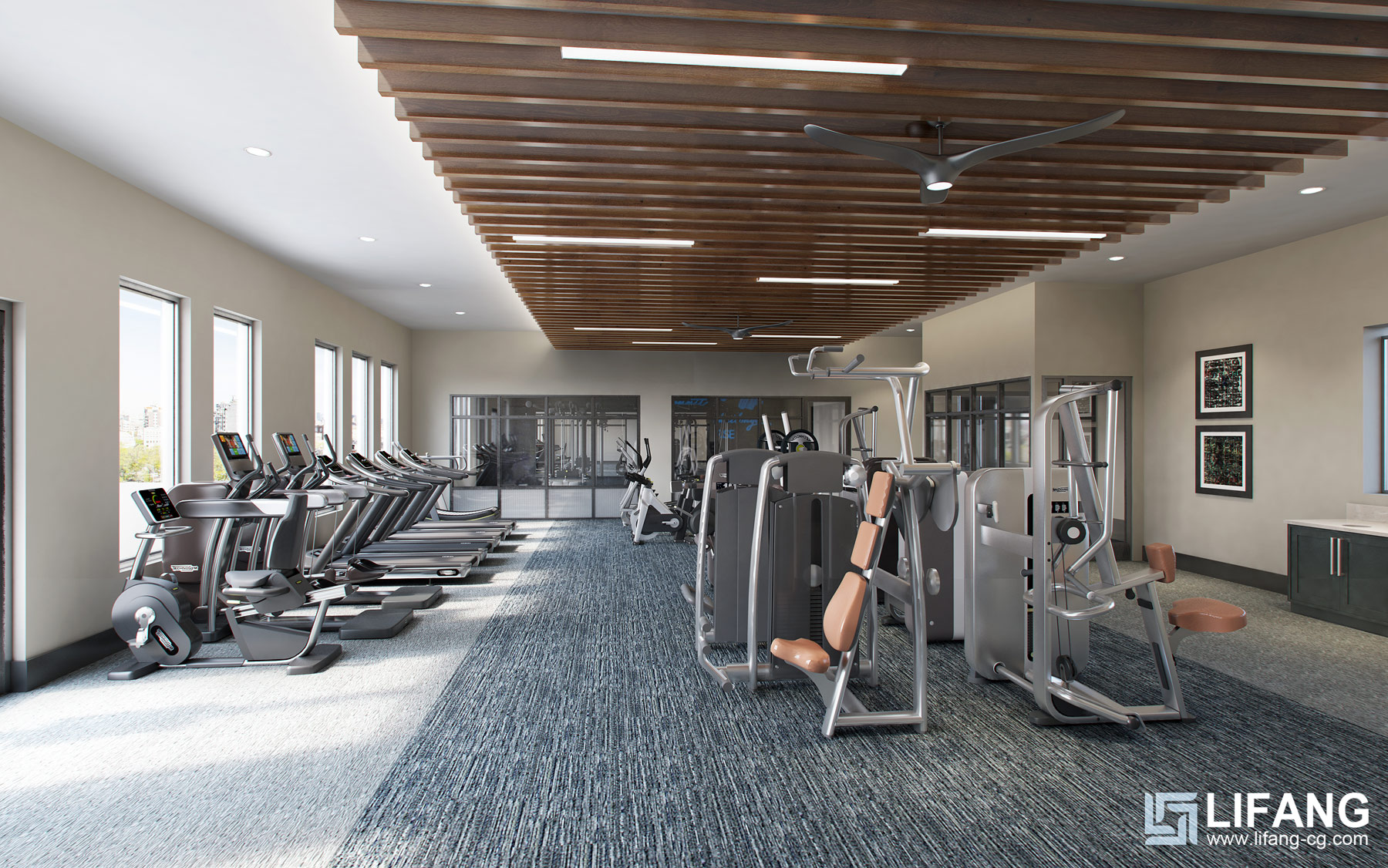 Gym Fit/Swimming pool/Yoga room interior design renderings by Lifang ...