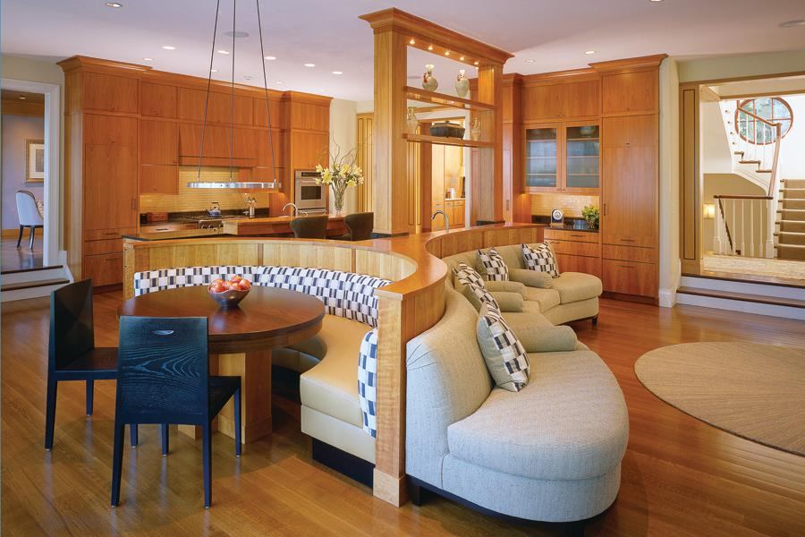 Three-Sided Banquette Anchors a Kitchen, Breakfast Area, and Family ...